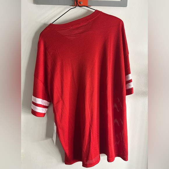 Tops | Red Mesh Jersey With Number 92 | Poshmark